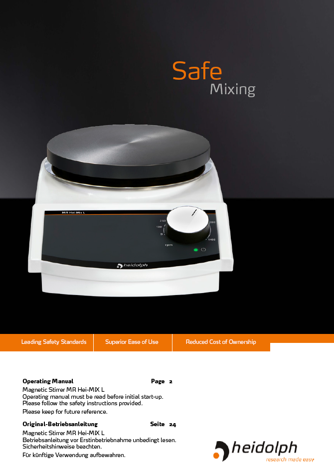 Heidolph Instruments : Operation Manuals